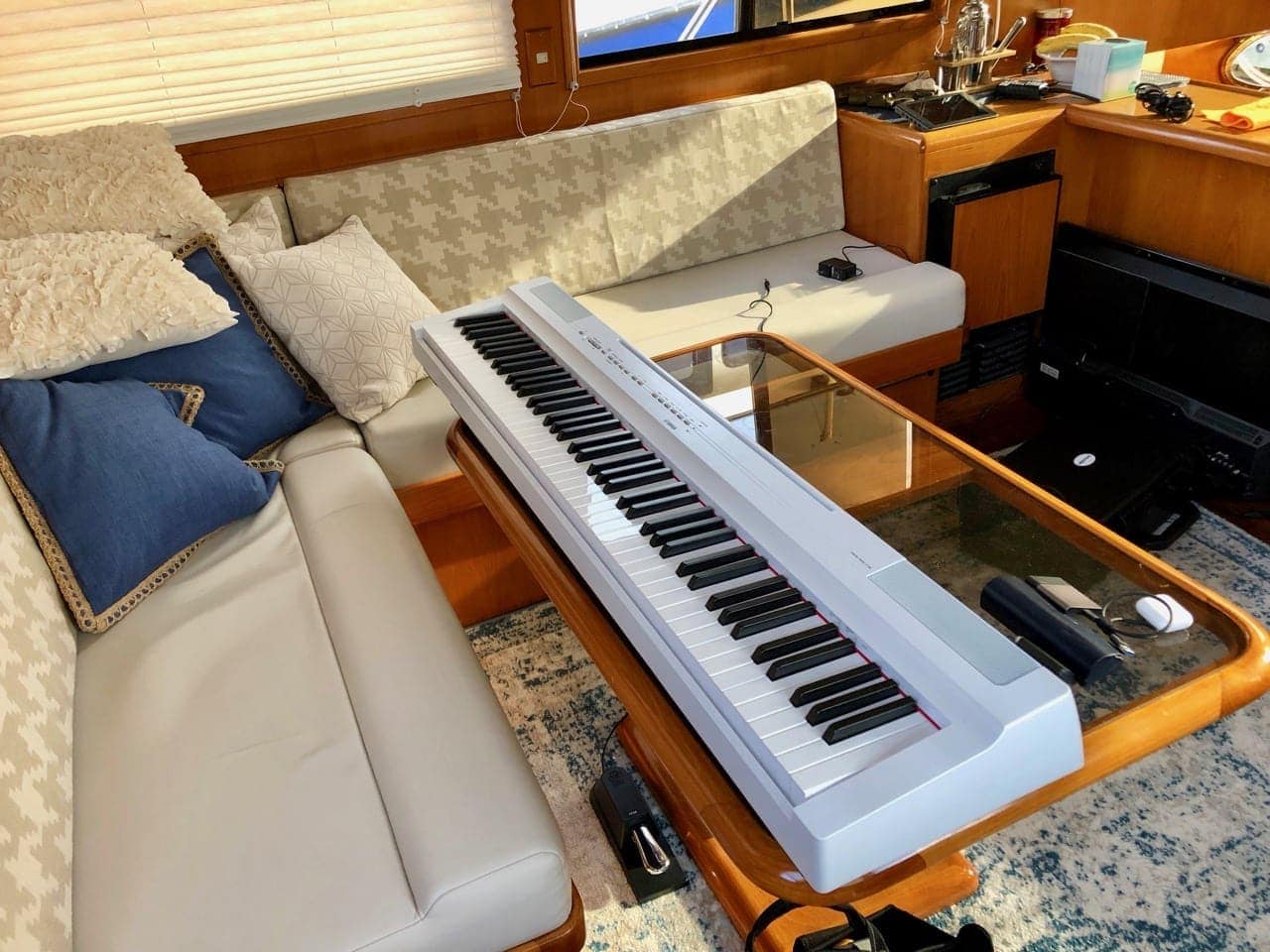 Boat piano and storage